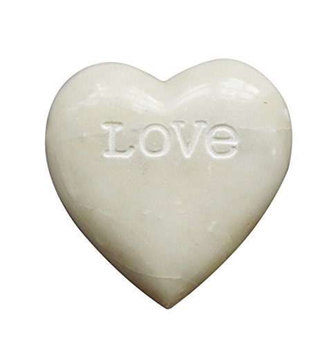 Creative Co-Op Soapstone Heart Decoration Engraved Love