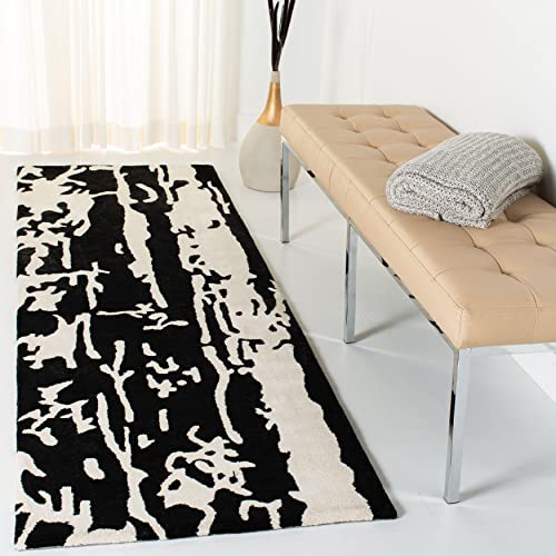 SAFAVIEH Soho Collection 8' Round Black / Red SOH326B Handmade Premium Wool Area Rug