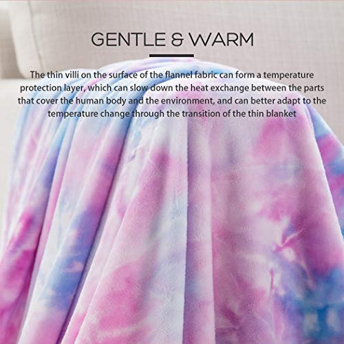 COCOPLAY W Colorful Throw Blanket, Rainbow Throw Blanket Super Soft Fuzzy Light Weight Luxurious Cozy Warm Microfiber Blanket for Bed Couch Living Room (Purple Rainbow, Throw (50"x60"))