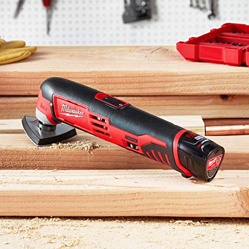 Milwaukee 2426-20 M12 12 Volt Redlithium Ion 20,000 OPM Variable Speed Cordless Multi Tool with Multi-Use Blade, Sanding Pad, and Multi-Grit Sanding Papers (Battery Not Included, Power Tool Only)