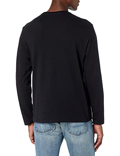 Amazon Essentials Men's Regular-Fit Crewneck T-Shirts, Long-Sleeve, Black, Size Large, No Pocket