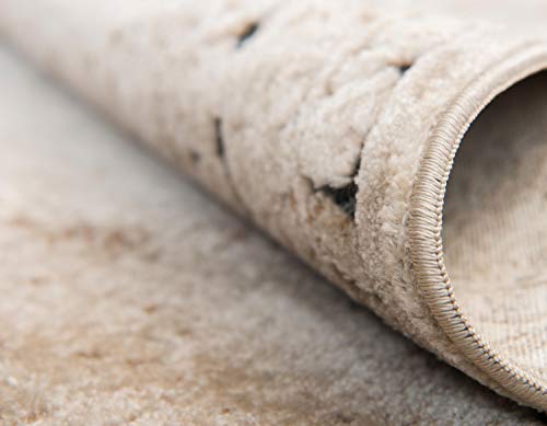 Unique Loom Chateau Collection Distressed, Textured, Vintage, Border, Rustic, Traditional Area Rug, 4 ft x 6 ft, Beige/Light Brown