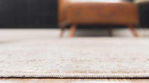 Unique Loom Chateau Collection Distressed, Textured, Vintage, Border, Rustic, Traditional Area Rug, 4 ft x 6 ft, Beige/Light Brown