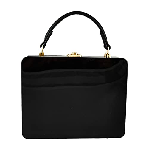 Vintage Hard Case Acrylic Radio Box Clutch Women Totes Bag Shoulder Crossbody Handbag Purse