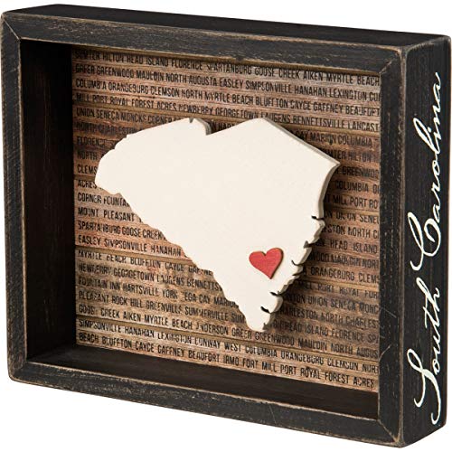 Primitives by Kathy 28244 Box Sign, 8.5" x 7", South Carolina