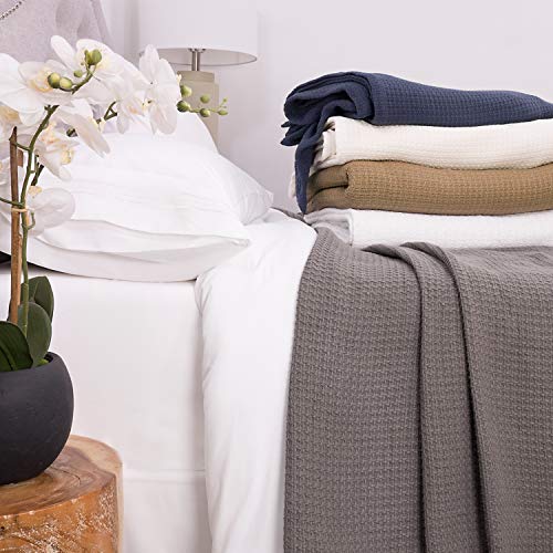 Sweet Home Collection 100% Fine Cotton Blanket Luxurious Weave Stylish Design Soft and Comfortable All Season Warmth, King, Purple