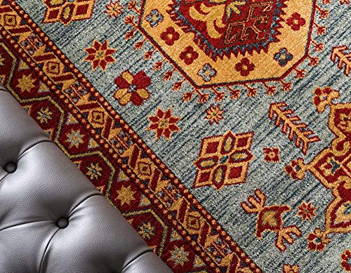 Unique Loom Sahand Collection Traditional Geometric Classic Light Blue Area Rug (7' 0 x 10' 0)