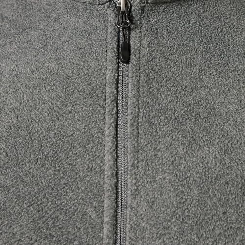Amazon Essentials Men's Full-Zip Polar Fleece Vest (Available in Big & Tall), Charcoal Heather, Large