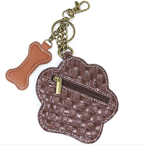Chala Paw Print Coin Purse Key Fob - Ivory