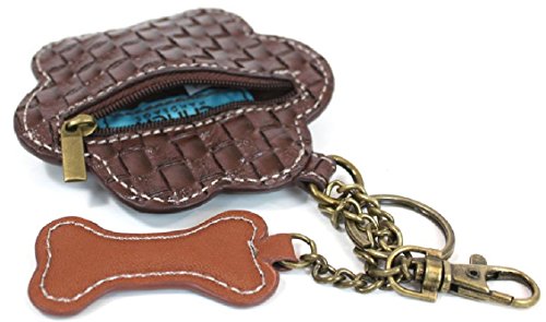 Chala Paw Print Coin Purse Key Fob - Ivory
