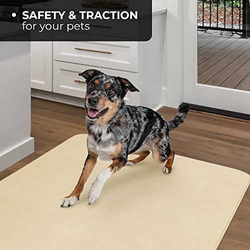House, Home and More Skid-Resistant Carpet Indoor Area Rug Floor Mat - Ivory Cream - 3 Feet X 3 Feet