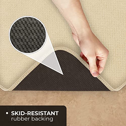 House, Home and More Skid-Resistant Carpet Indoor Area Rug Floor Mat - Ivory Cream - 3 Feet X 3 Feet