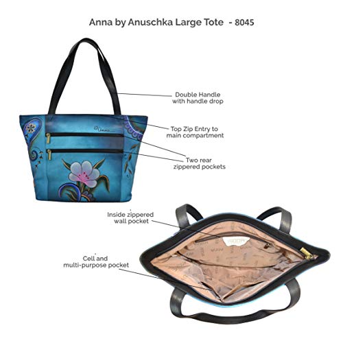 Anna by Anuschka womens Tote, Rustic Bouquet, Medium