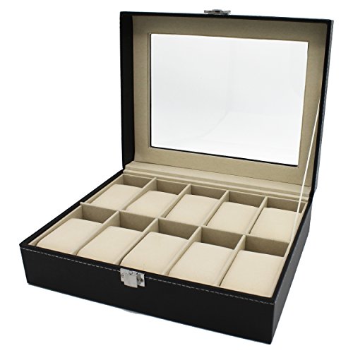 Custom Monogrammed Jewelry Box & Organizer - Personalized and Engraved Bridesmaid Accessories Gift for Mom, Wife, Her (Black)