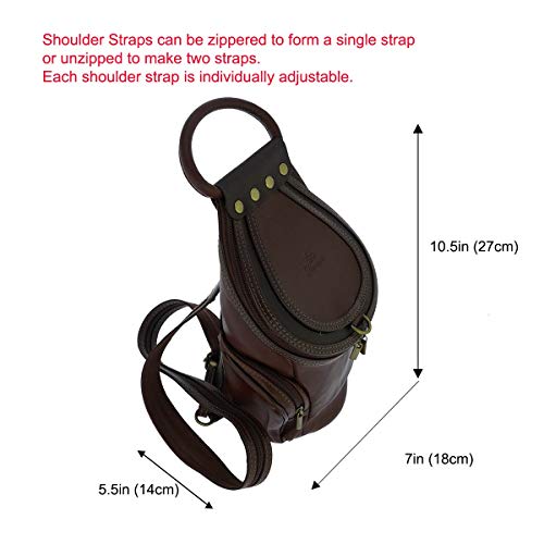 Fioretta Italian Genuine Leather Top Handle Backpack Handbag Shoulder Bag For Women