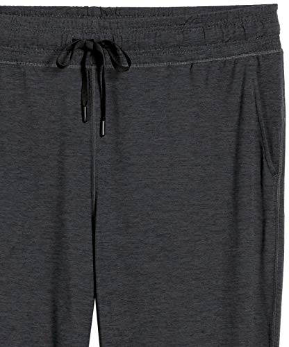 Amazon Essentials Women's Brushed Tech Stretch Crop Jogger Pant (Available in Plus Size), Black Space Dye, Large