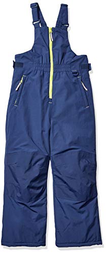 Amazon Essentials Boys' Water-Resistant Snow Bib, Navy, Large