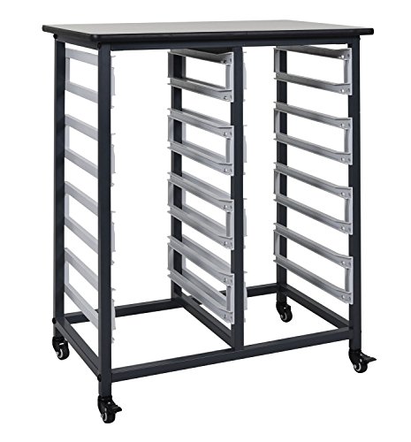 LUXOR MBS-DR-16S Mobile Bin System - Double Row Grey 20 L x 30 75 W x 37 5 H