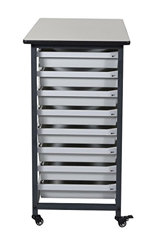 LUXOR MBS-DR-16S Mobile Bin System - Double Row Grey 20 L x 30 75 W x 37 5 H