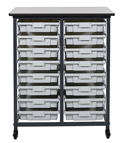 LUXOR MBS-DR-16S Mobile Bin System - Double Row Grey 20 L x 30 75 W x 37 5 H