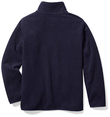 Amazon Essentials Boys' Polar Fleece Full-Zip Mock Jacket, Navy, Small