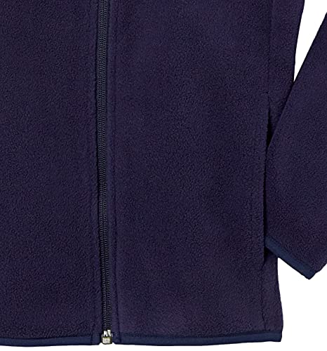 Amazon Essentials Boys' Polar Fleece Full-Zip Mock Jacket, Navy, Small