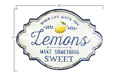 Creative Co-Op Life Gives You Lemons Make Something Sweet Metal Wall Décor, White
