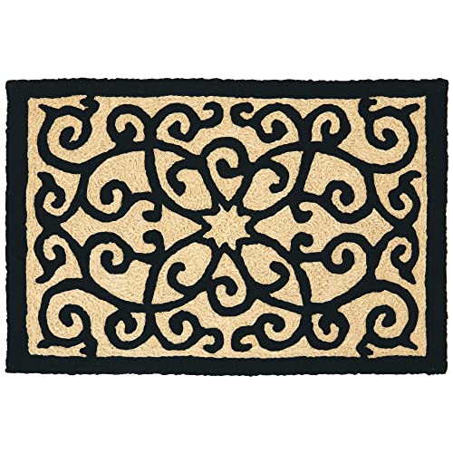 Jellybean Elegant Frontgate Scroll Accent Area Rug
