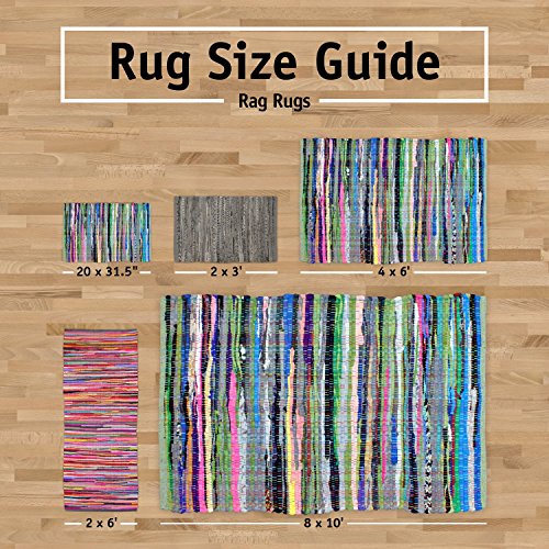 DII Variegated Recycled Yarn Modern Edge Stripe, 2x3', Red