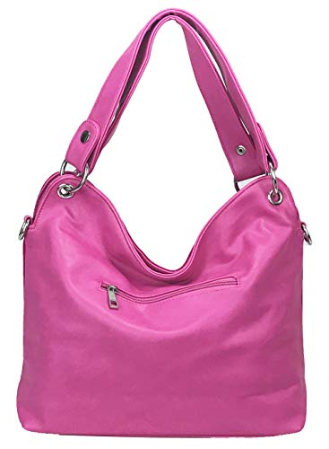 Zzfab Mirror Rhinestone Bling Purse Fuchsia Large