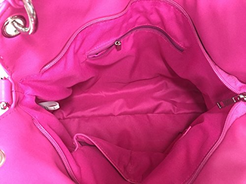 Zzfab Mirror Rhinestone Bling Purse Fuchsia Large