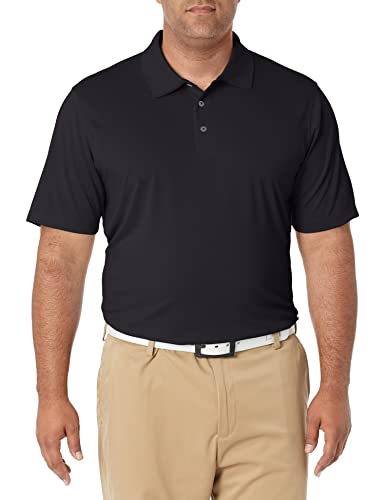 Amazon Essentials Men's Golf Polo Shirt, Quick Dry, Short Sleeve, Black, Large