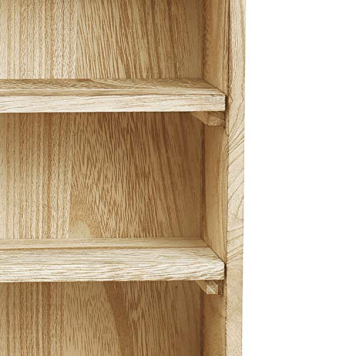 Ikee Design Wooden Wall-Mounted Display Shelves Rack for Figures, Shot Glasses, Spice Can or Collection, 11" W x 3.13" D x 16.13" H, Oak Color