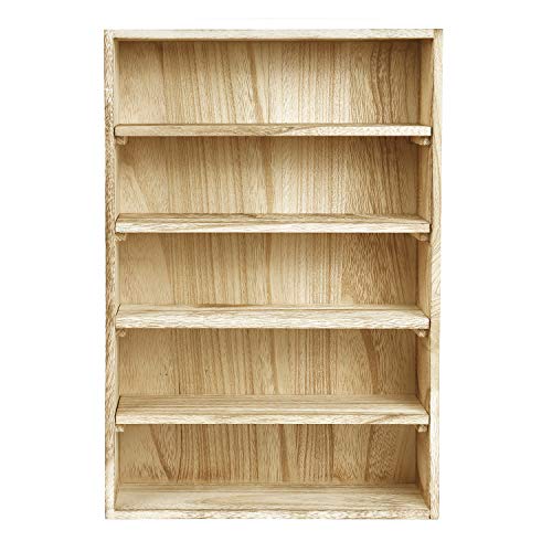 Ikee Design Wooden Wall-Mounted Display Shelves Rack for Figures, Shot Glasses, Spice Can or Collection, 11" W x 3.13" D x 16.13" H, Oak Color