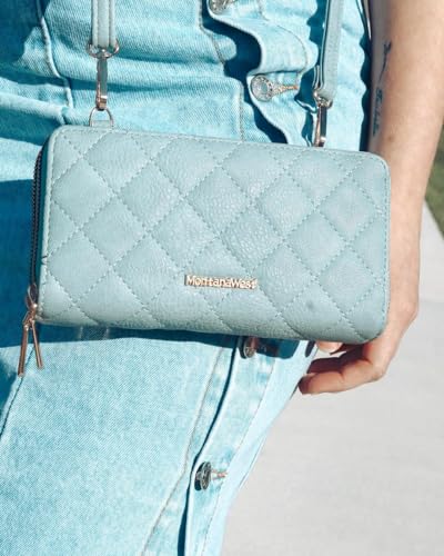 Montana West Crossbody Wallet for Women Dual Zipper Compartment Wristlet Purse Clutch Shoulder Bag MWC-209JN
