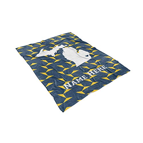 State Pride Series Michigan - Personalized Custom Fleece Throw Blankets with Your Family Name - Ann Arbor Edition