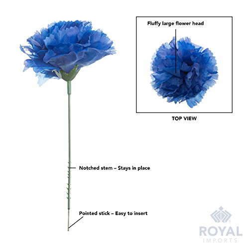Royal Imports Artificial Carnations, Silk Faux Flowers, for Funeral Arrangements, Wedding Bouquets, Cemetery Wreaths, DIY Crafts - 100 Single 5" Stems - Green