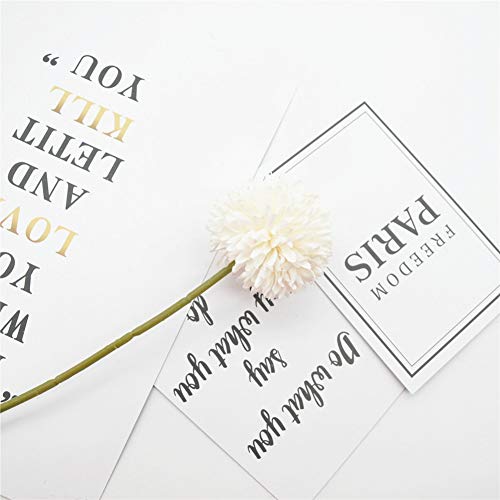 SHINE-CO LIGHTING Artificial Chrysanthemum Ball Flowers Hydrangea Arrangement Bouquet 10pcs Present for Friends Decor for Home Office Coffee House Parties and Wedding (Milk White)