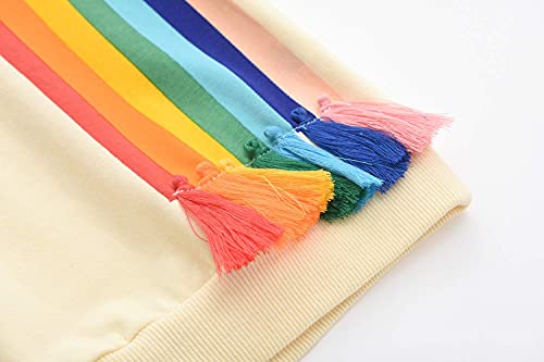 BINIDUCKLING Baby Rainbow Long Sleeve Shirt for Girls Sweatshirt 18 Months