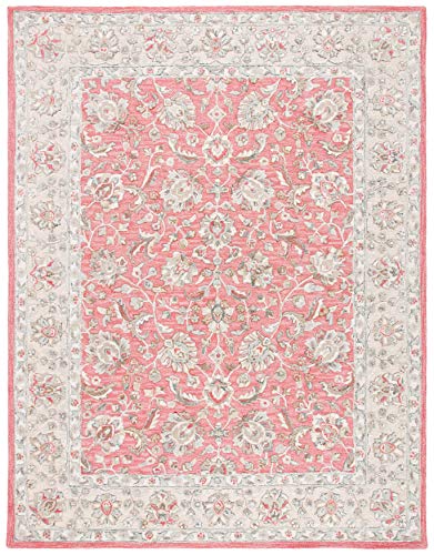 SAFAVIEH Glamour Collection 8' x 10' Pink / Beige GLM628U Handmade Premium Wool Area Rug