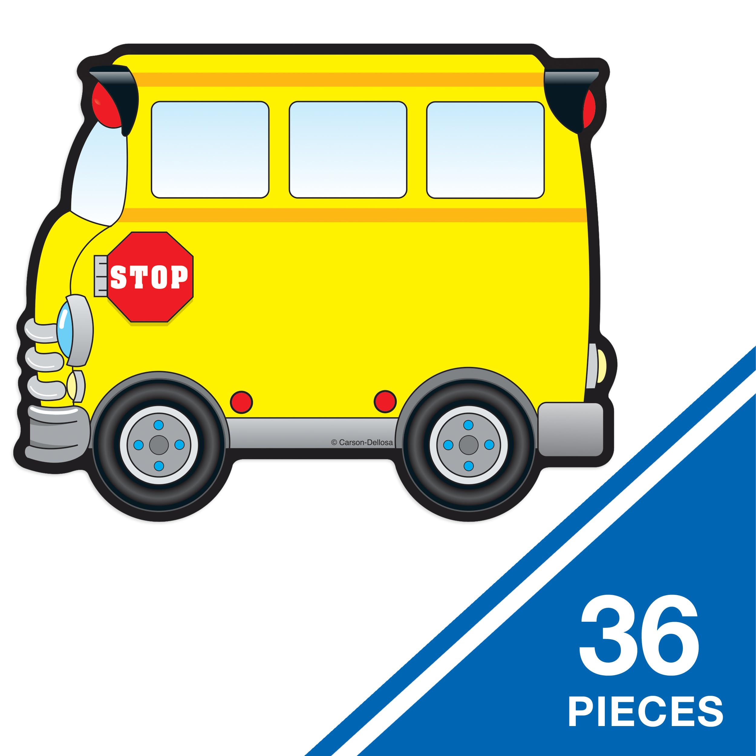 Carson Dellosa – School Bus Colorful Cut-Outs, Classroom Décor, 36 Pieces