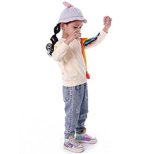 BINIDUCKLING Baby Rainbow Long Sleeve Shirt for Girls Sweatshirt 18 Months