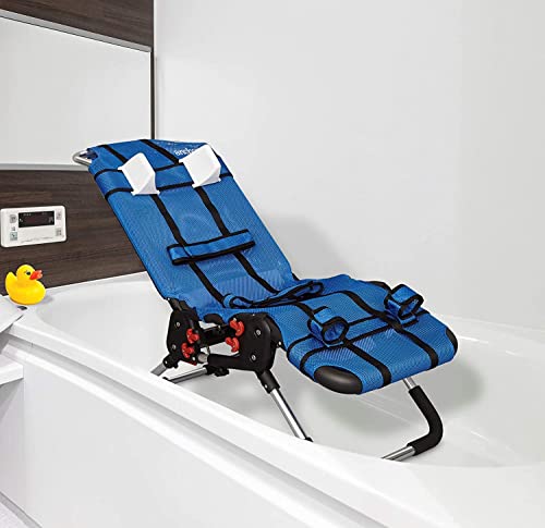 Anchor Pediatric Bath Chair for Kids with Special Needs by Circle Specialty- Adjustable Bath Chair for Children & Teens- Fast-Drying Mesh Fabric, Head Rest, Support Bars, Positioning Straps (Large)