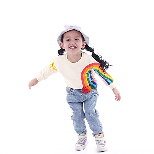 BINIDUCKLING Baby Rainbow Long Sleeve Shirt for Girls Sweatshirt 18 Months