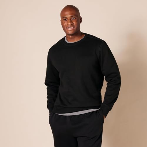 Amazon Essentials Men's Fleece Crewneck Sweatshirt - Black, Large (Available in Big & Tall Sizes)