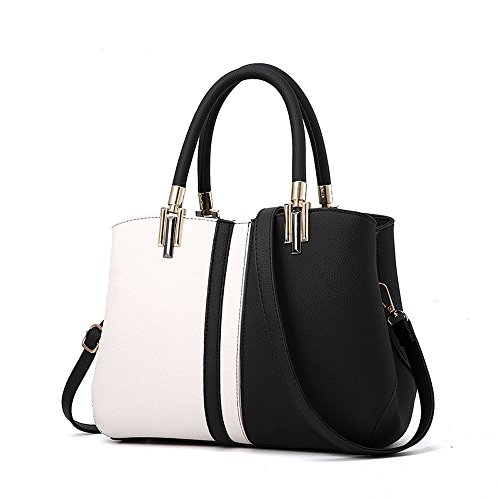 Nevenka Purses and Handbags for Women Top Handle Bags Leather Satchel Totes Shoulder Bag From (Black)