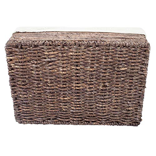 Storage Basket, Natural Corn Husk Rectangular Bins, Arts and Crafts. (Brown, Large)