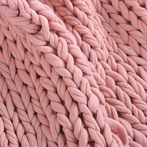 Berkshire Blanket Sailor's Knot Chunky Knit Heavyweight Throw, Misty Rose, 50" x 60"