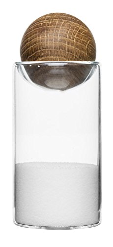 Sagaform Nature Collection Salt and Pepper Glass Salt & Pepper Shakers with Oak Stopper 4 1/2-Inch, Set of 2, Clear