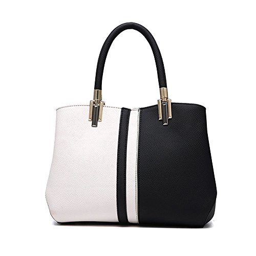 Nevenka Purses and Handbags for Women Top Handle Bags Leather Satchel Totes Shoulder Bag From (Black)